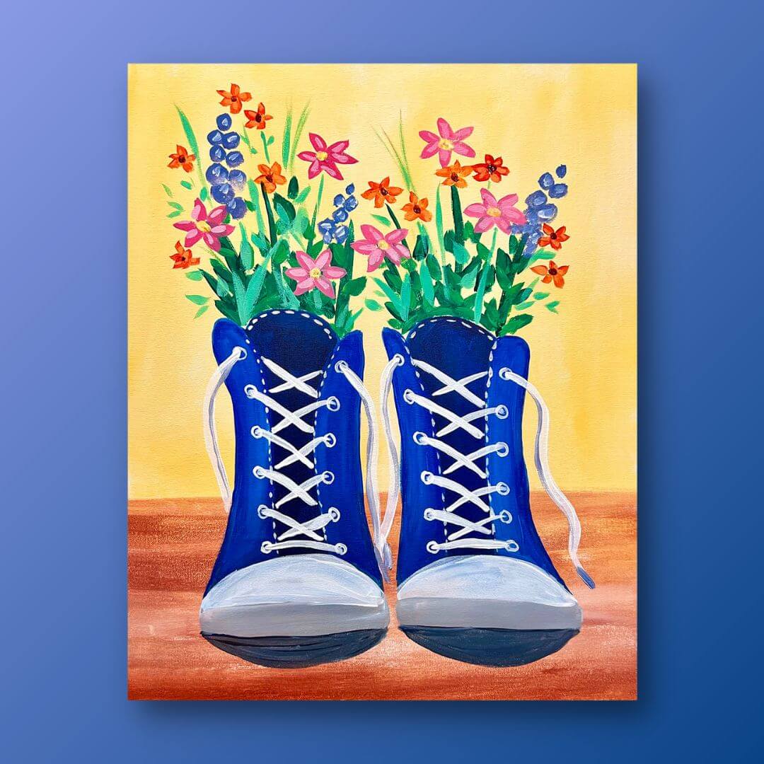 Spring Painting For Kids Fork Painted Spring Meadow – The