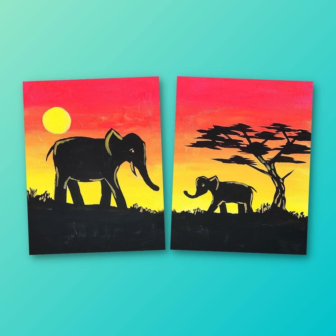 Sunset Animal Painting