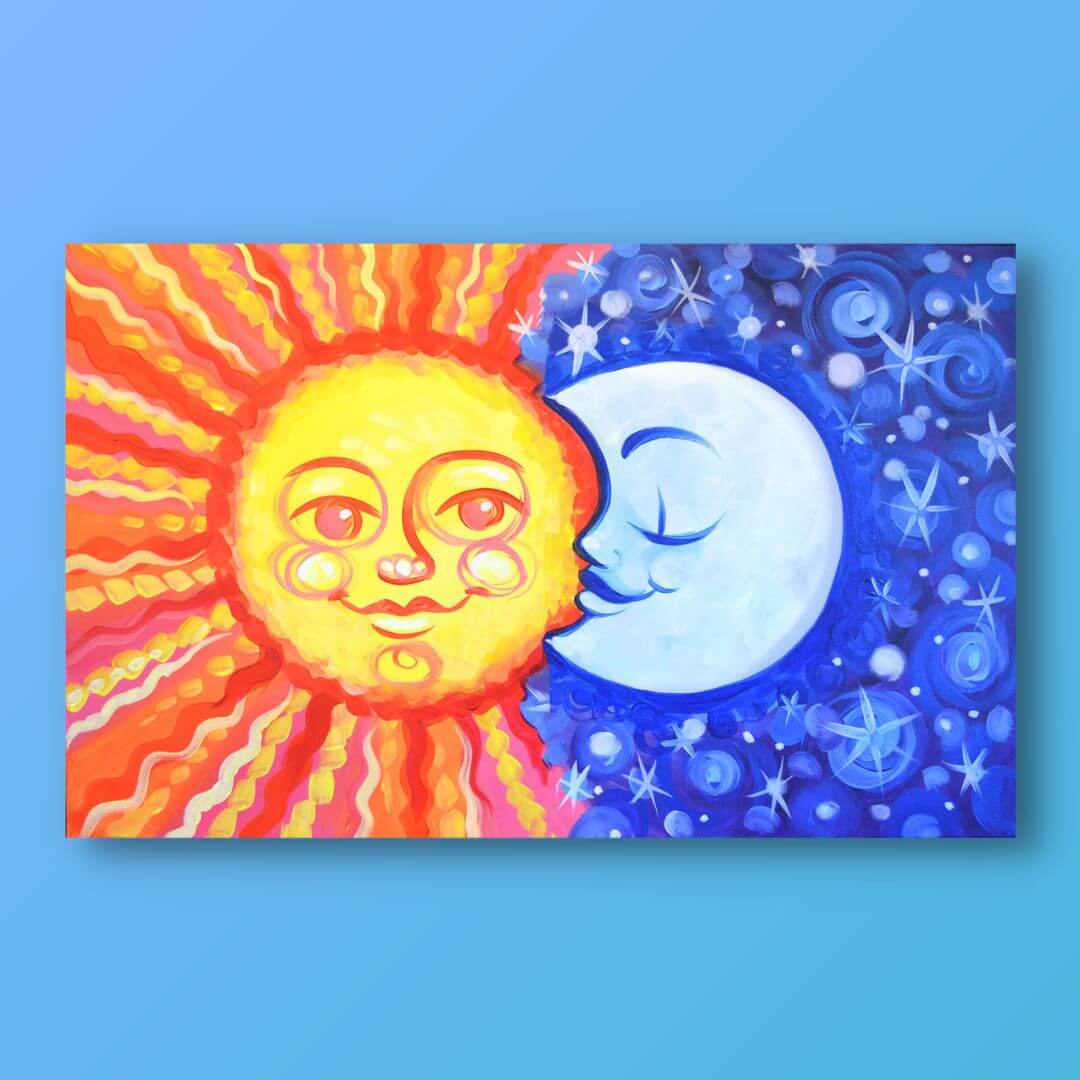 Easy Sun And Moon Painting