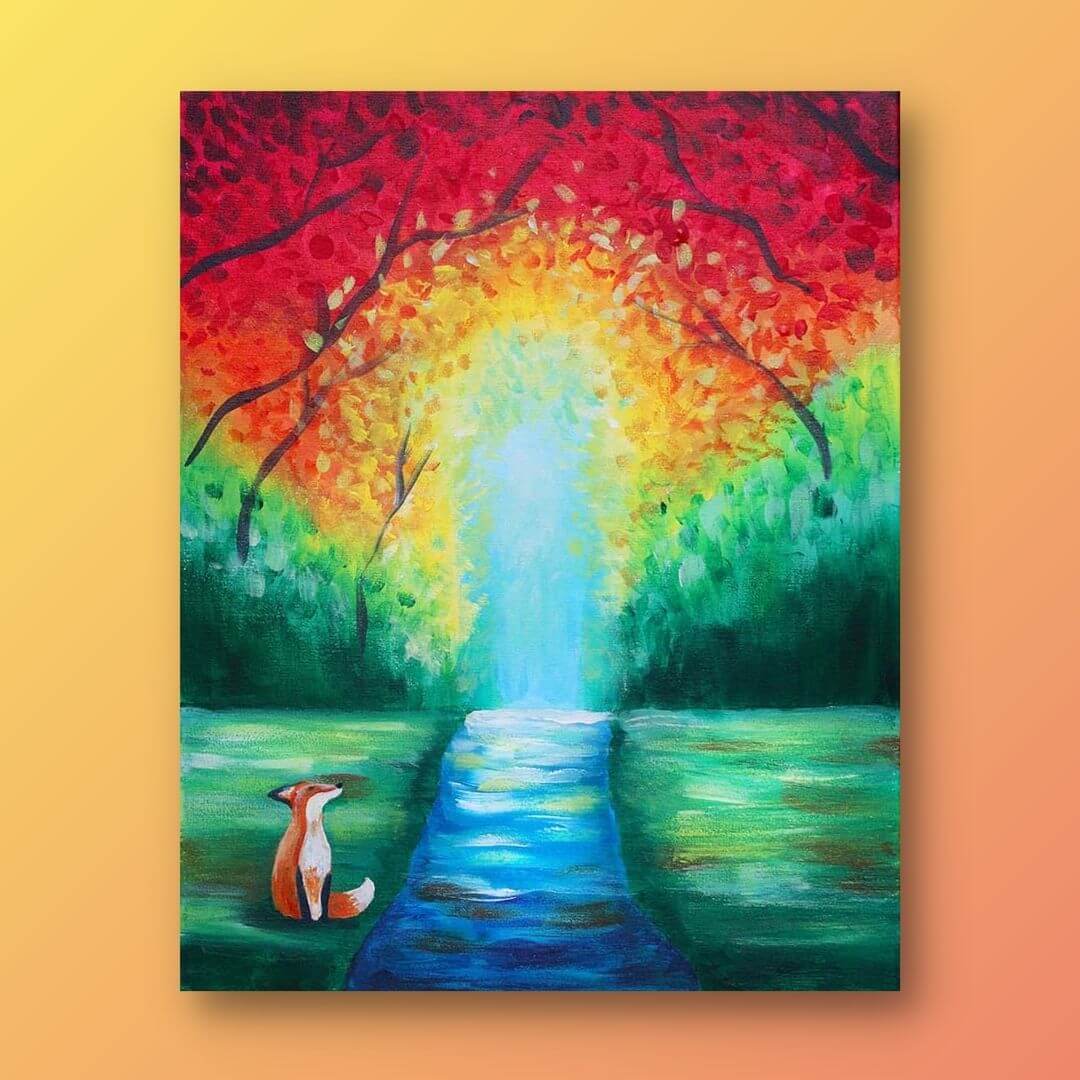 Beautiful Fall Drawings Autumn Tree Painting With Cotton Balls