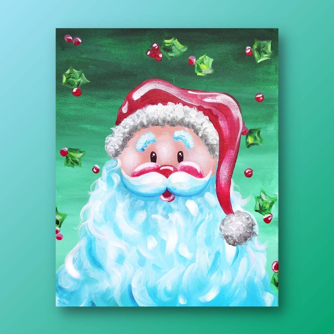 Easy Christmas Paintings Of Santa