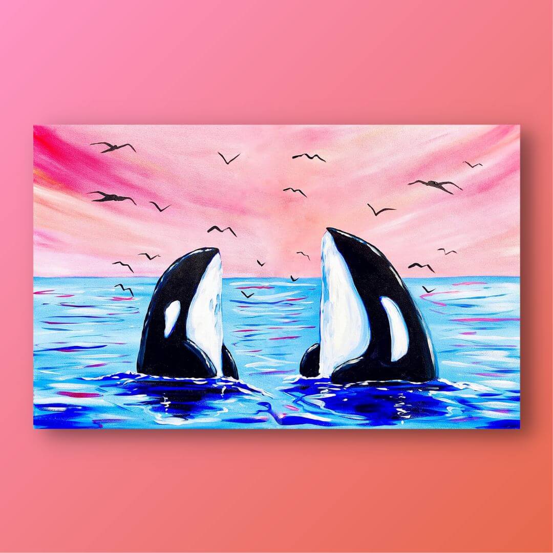 Orca Painting Orca Painting Tutorial With Galaxy Sky Step By Step